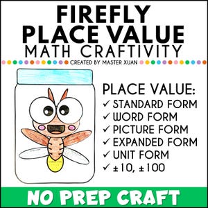 Spring Printable Firefly Crafts for Place Value Standard, Expanded and ...
