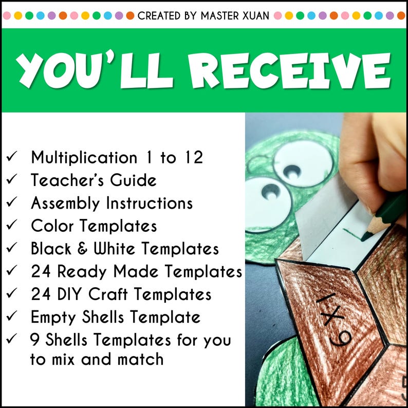 Sea Turtle Craft for 3rd Grade Math Facts Multiplication Printable Math ...