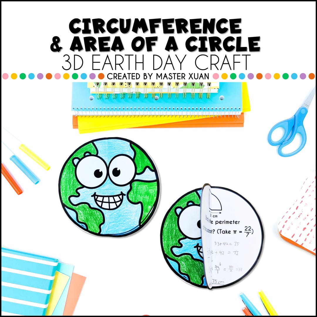 Earth Day Math Printable – 7th Grade Area and Circumference Circle ...