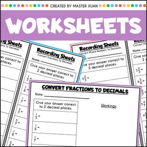 Convert Fractions to Decimals With Long Division Activity With Spring ...
