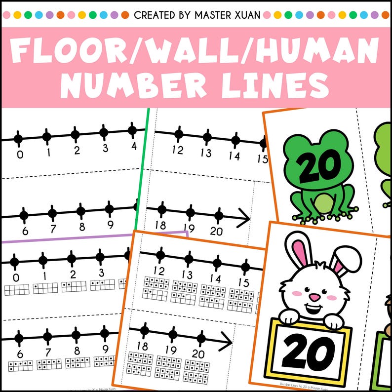 Large Printable Number Lines to 20 Posters & Scavenger Hunt for Grade 1 ...