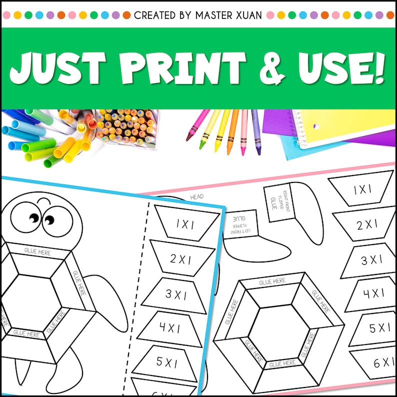 Sea Turtle Multiplication Craft - Fun Printable Math Activity for Kids ...