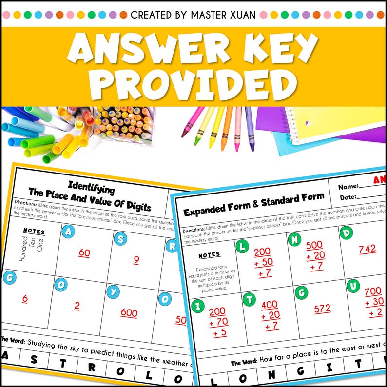 Math Scavenger Hunt Place Value Games for 2nd Grade Task Cards Numbers ...