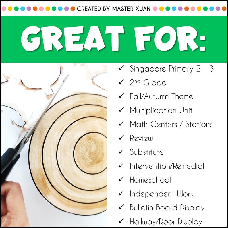 Fall Autumn Math Printable Arrays Repeated Addition 2nd 3rd Grade ...