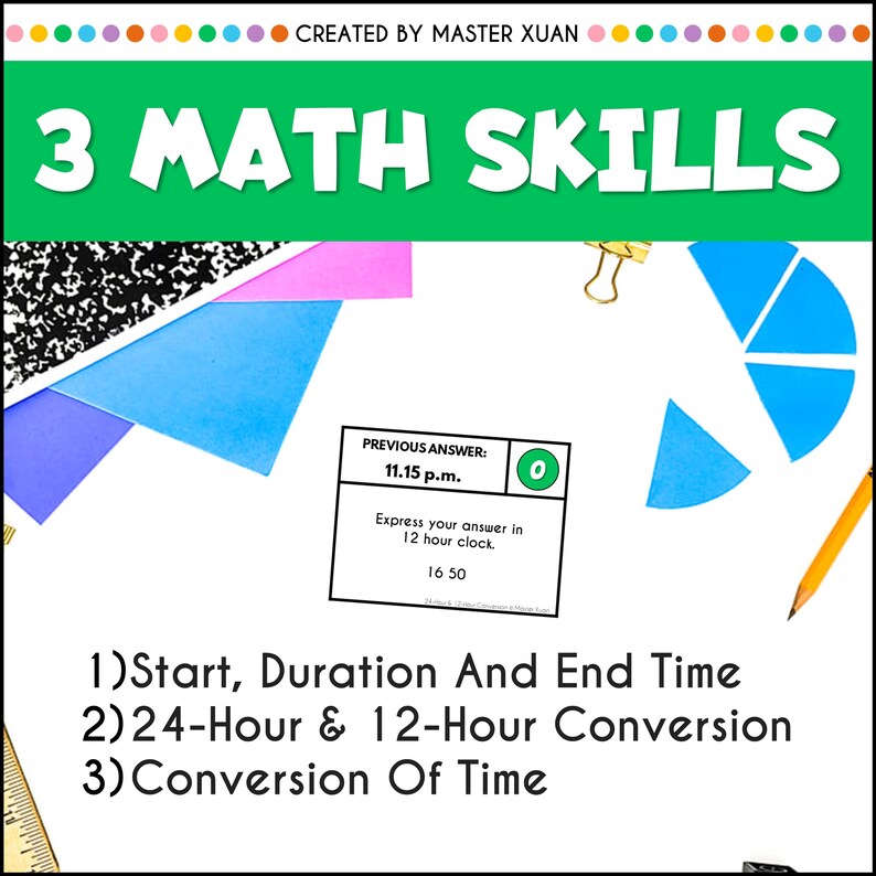 Telling Time Scavenger Hunt: 3rd–4th Grade Duration & 24-hour Math Game ...