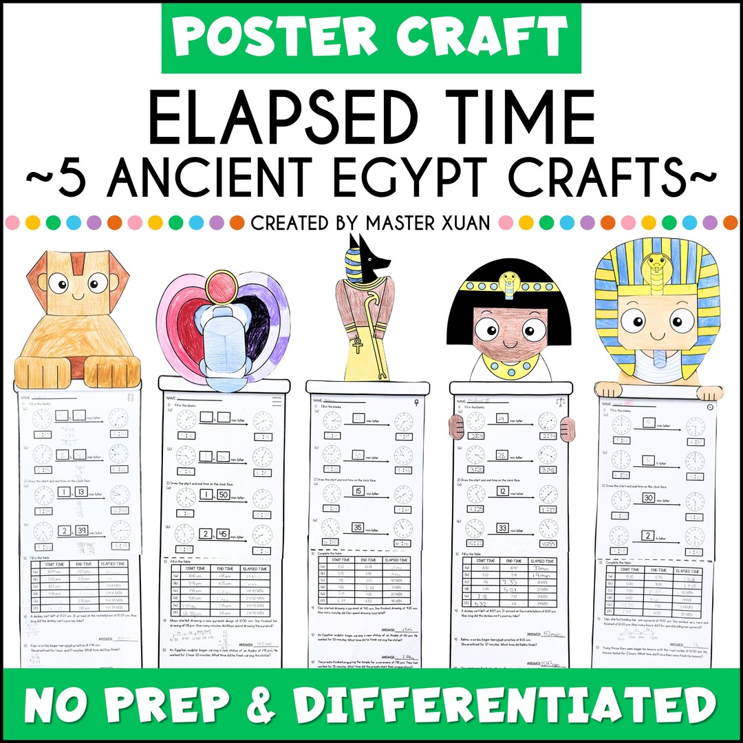 Ancient Egypt Craft, Telling Time to the Minute Activity 3rd Grade ...