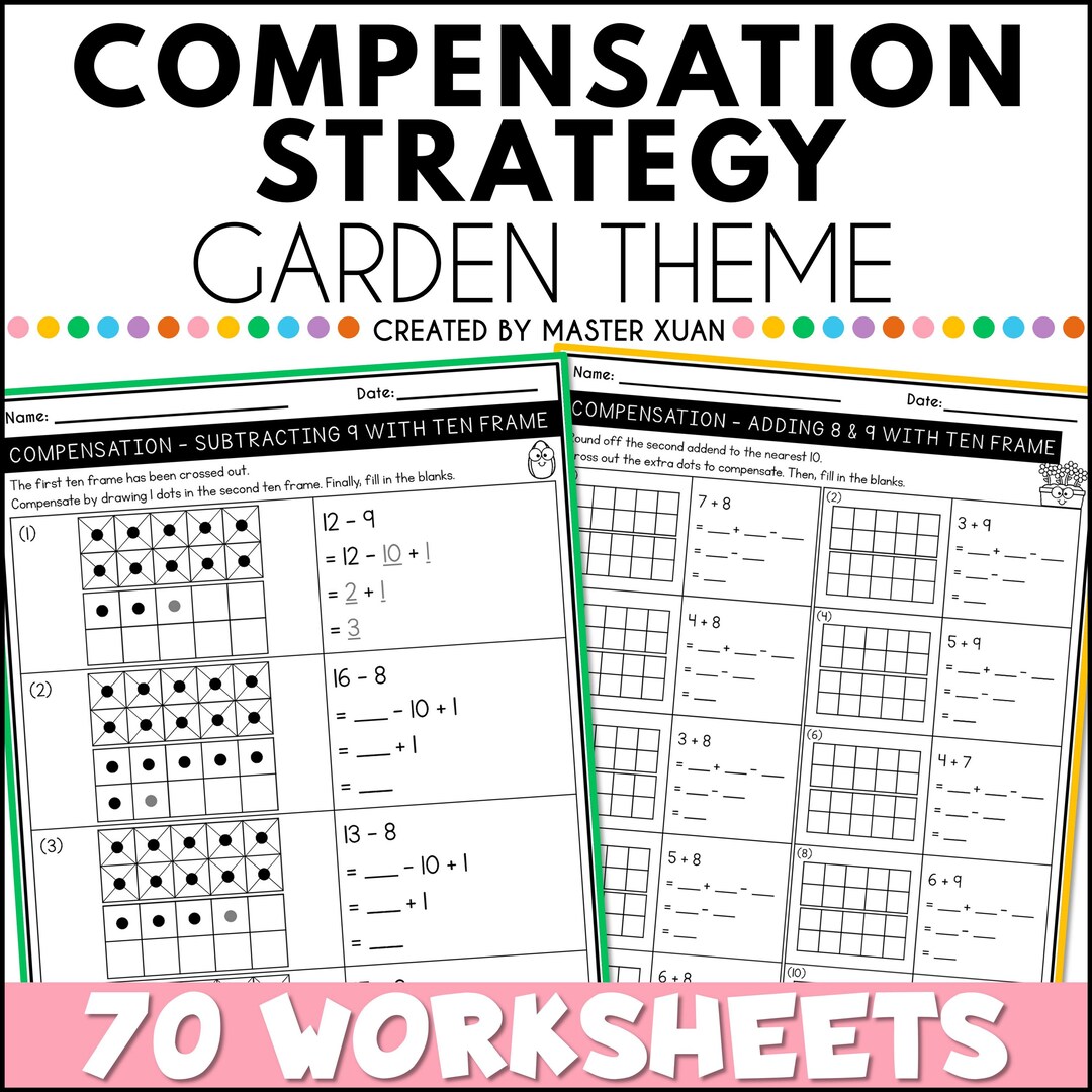 Addition and Subtraction Within 100 Worksheets Math Compensation ...