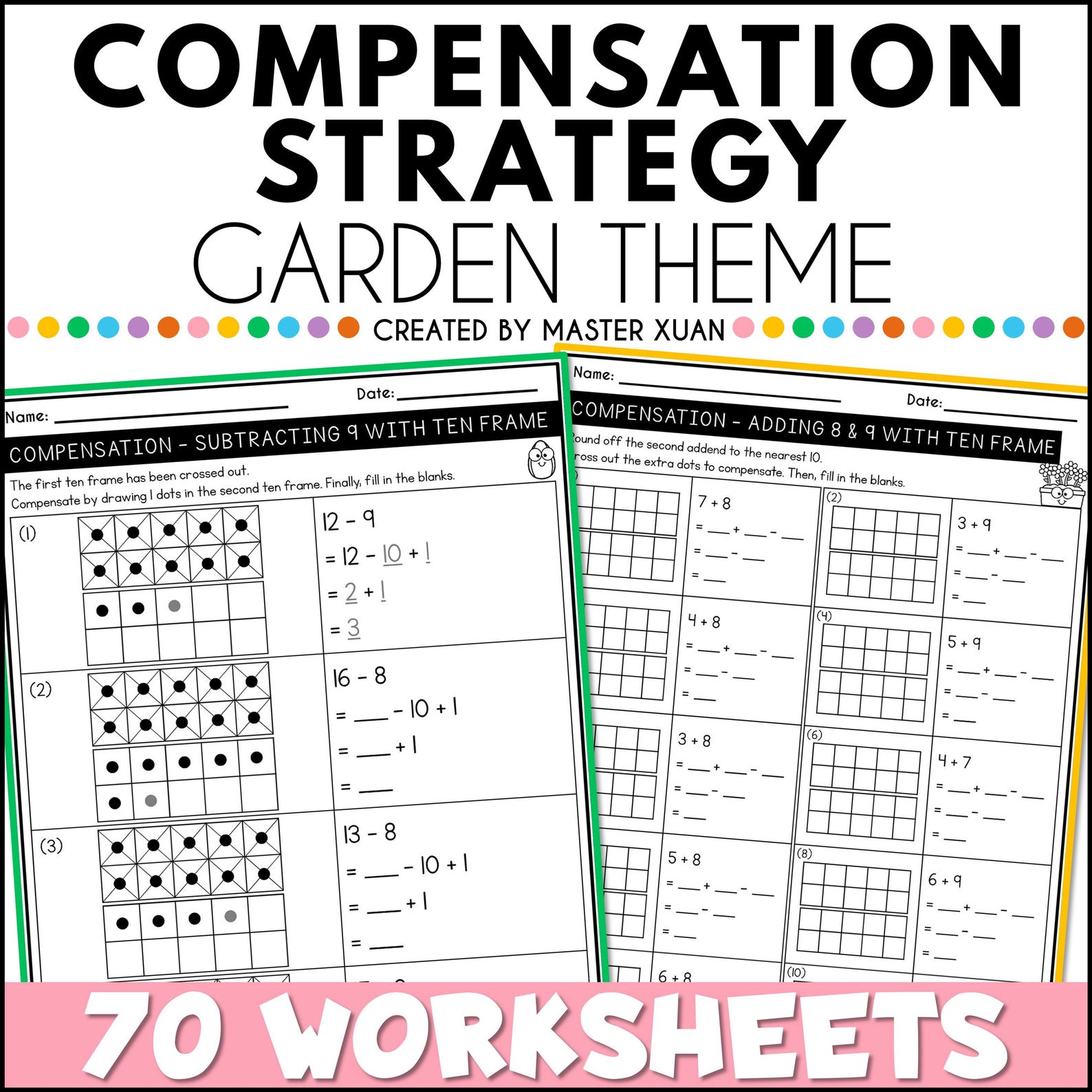 Addition and Subtraction Within 100 Worksheets Math Compensation ...
