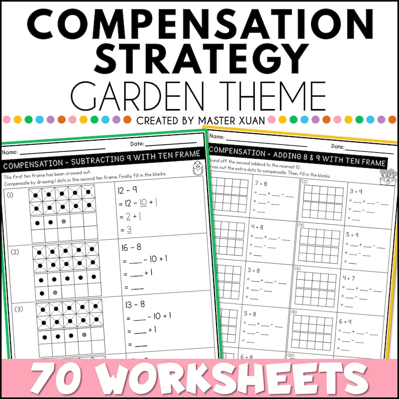 Addition and Subtraction Within 100 Worksheets Math Compensation ...