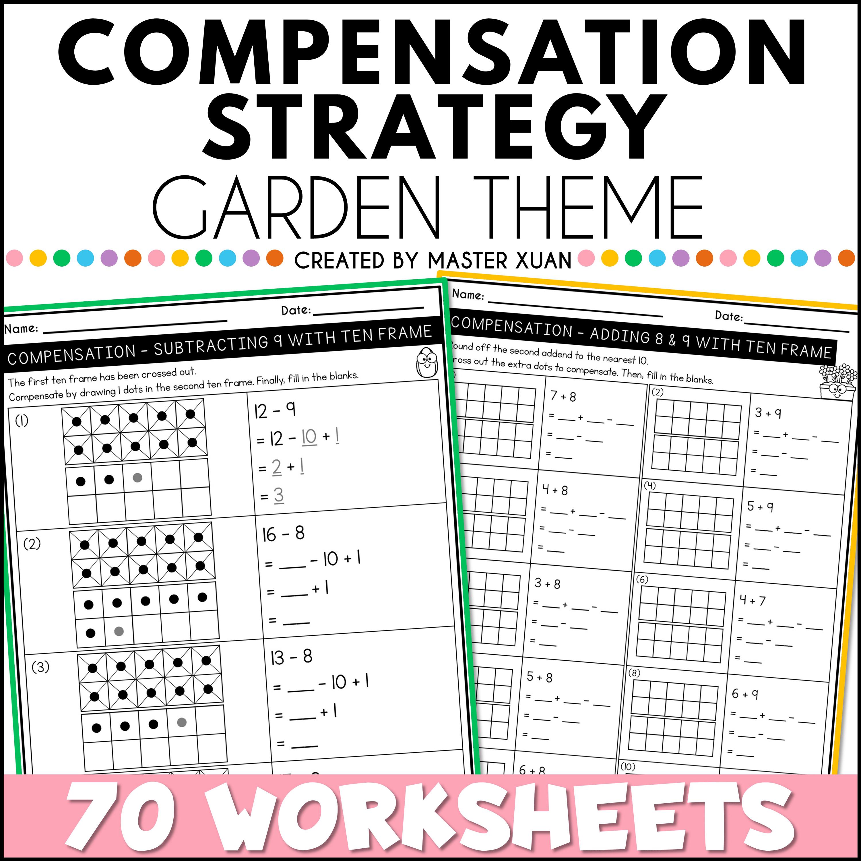 Addition and Subtraction Within 100 Worksheets Math Compensation ...