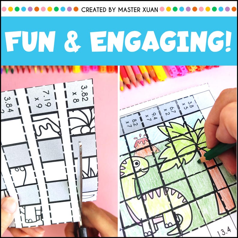 Dinosaur Craft Printables Paper Weave Crafts for Multiplying Decimals ...