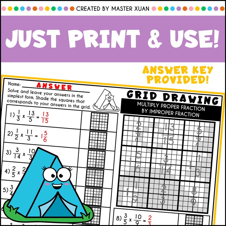 Multiplying Fractions Activity Sheets for 5th Grade Worksheet Math ...