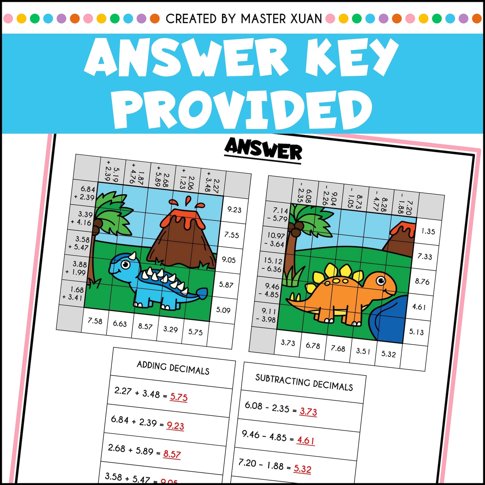 Dinosaur Craft Printables Paper Weave Crafts for Adding and Subtracting ...