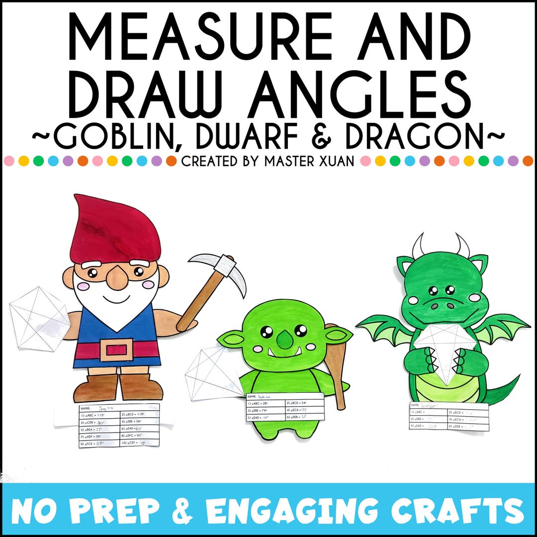 Geometry Printable Crafts for Kids Measure Angles Protractor Practice ...