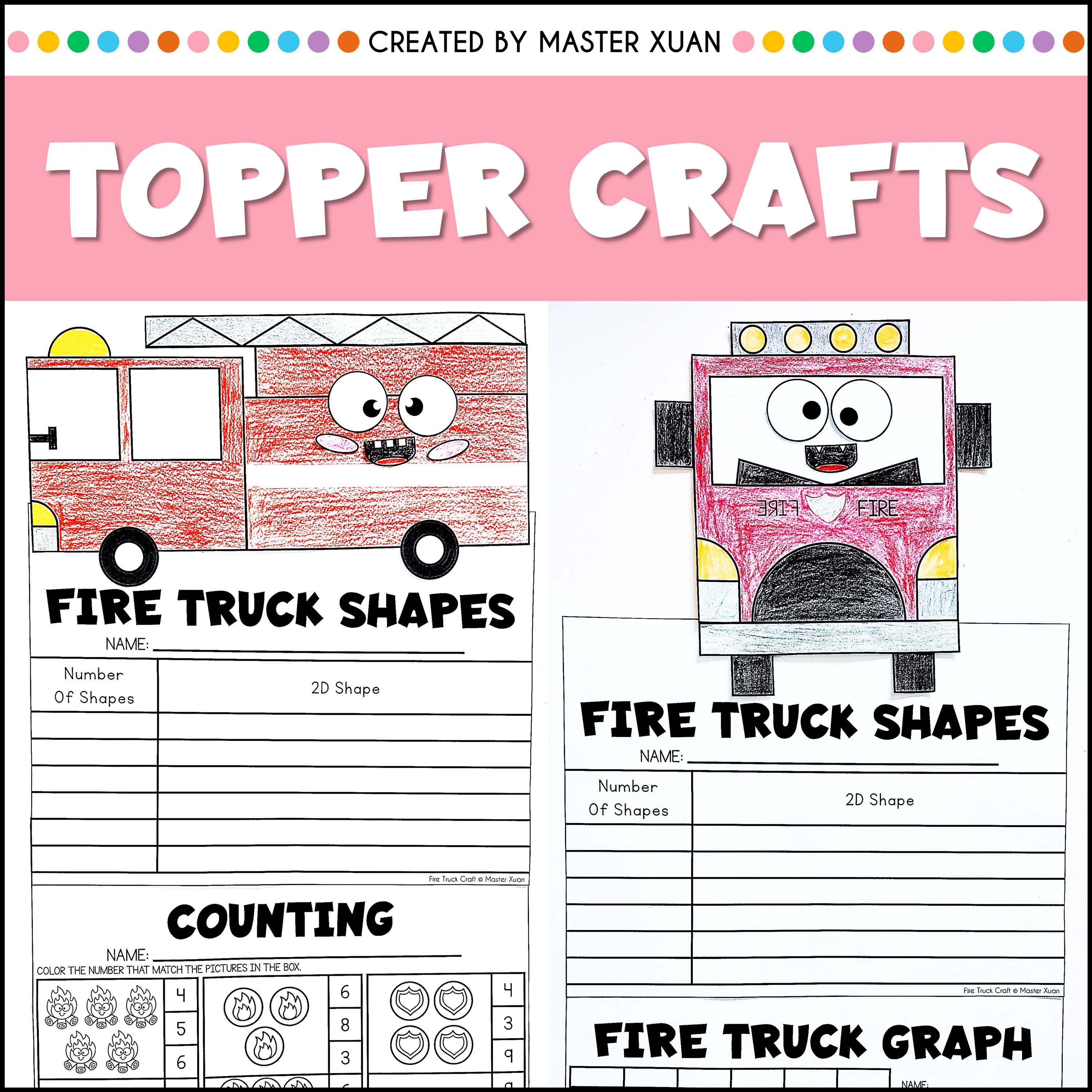 Fire Truck Craft Template for First Grade Math Patterns Bar Graph ...