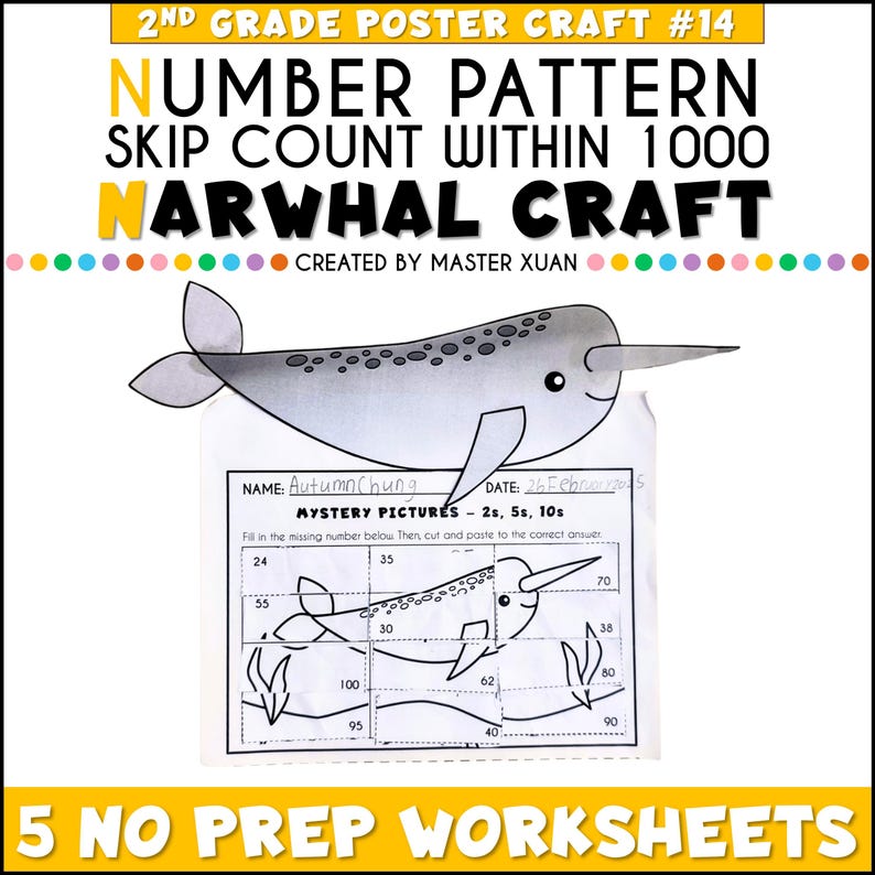 Narwhal Craft Homeschool Learning Letter N Activity Ocean Animal Math ...
