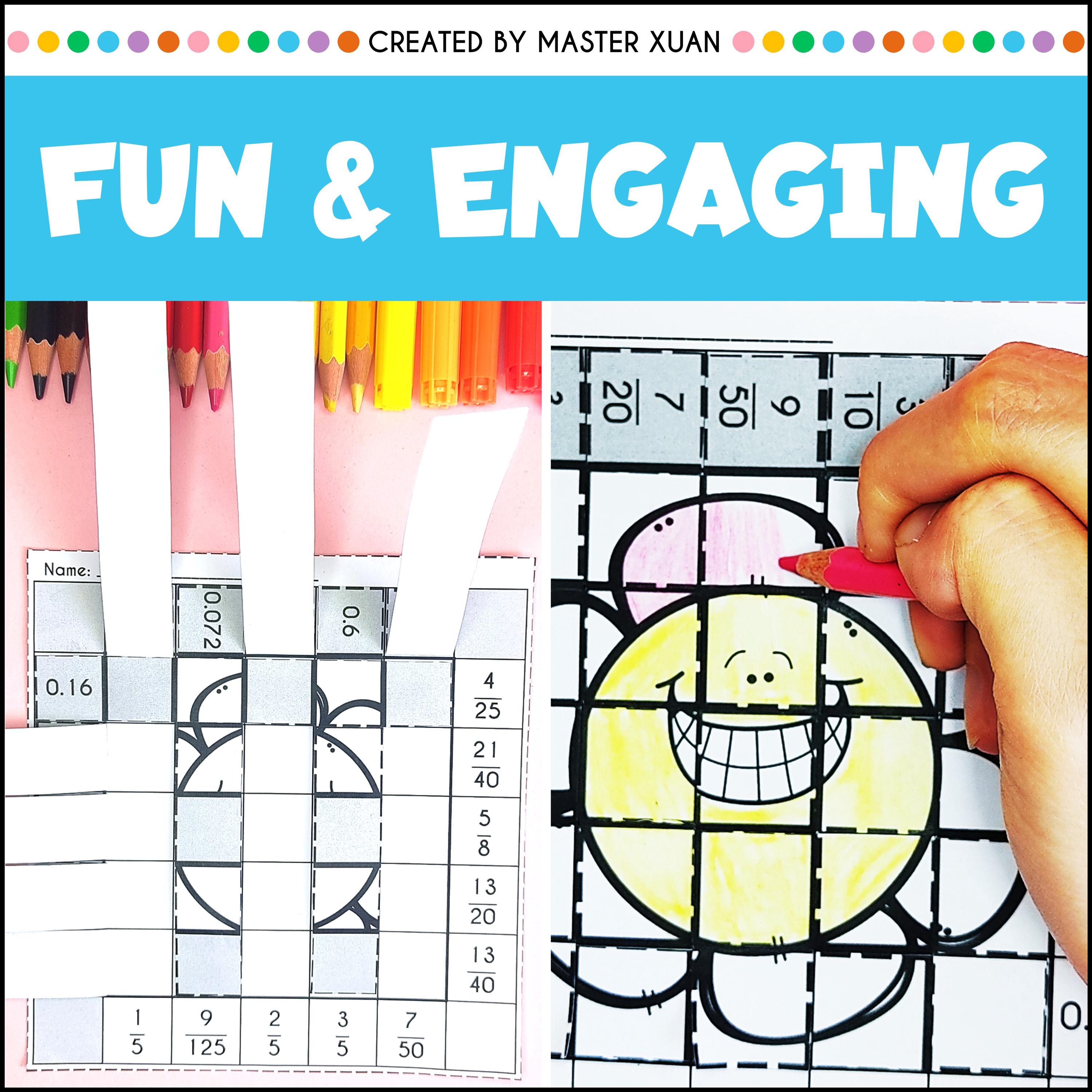 Fraction to Decimal Conversion Crafts Spring Flower Printable 4th Grade ...