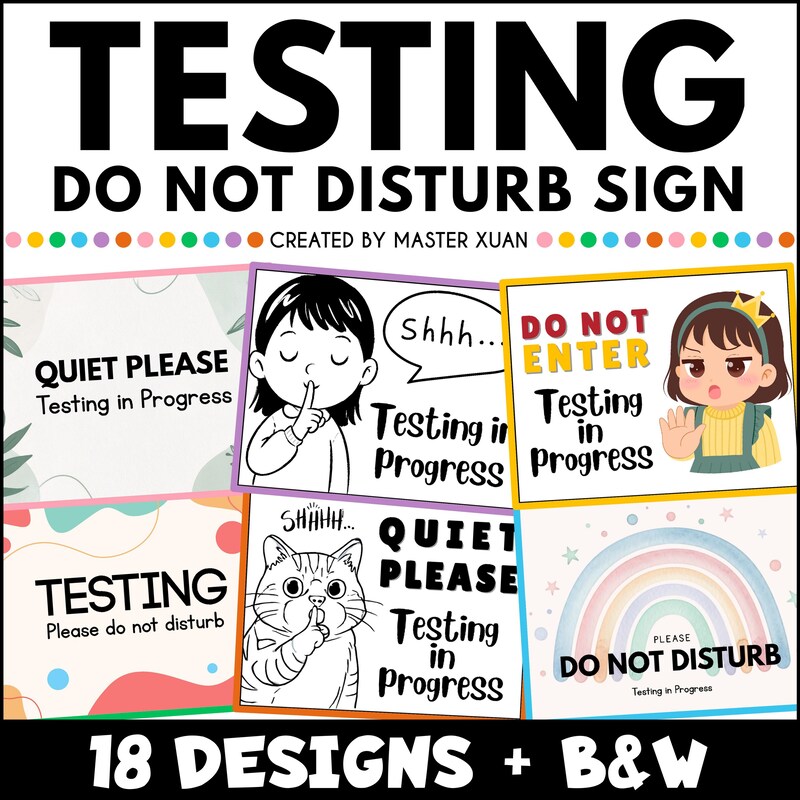 Quiet Testing Sign - Etsy