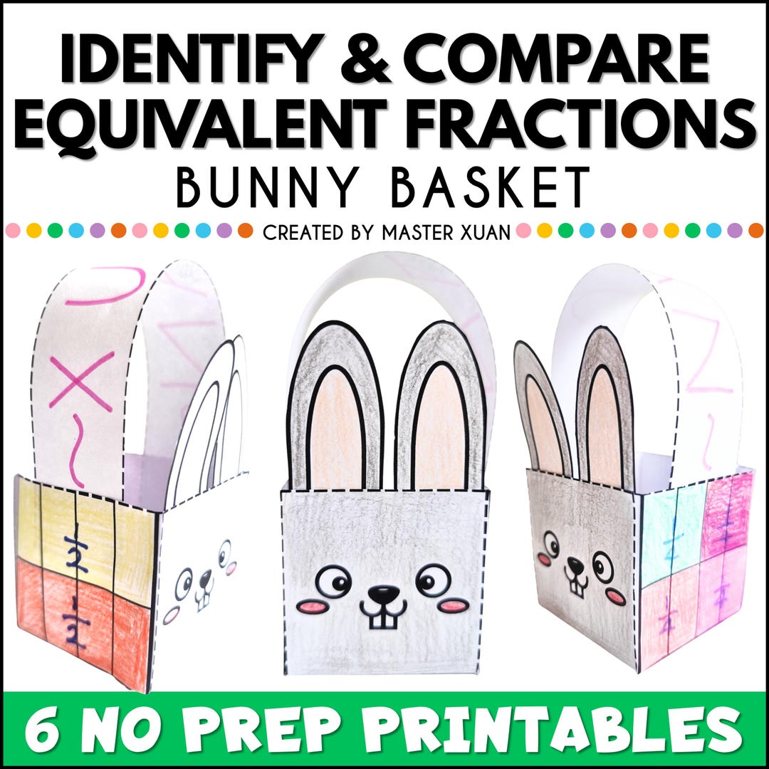 Easter Bunny Basket Printable Spring Math Crafts 3rd 4th Grade ...