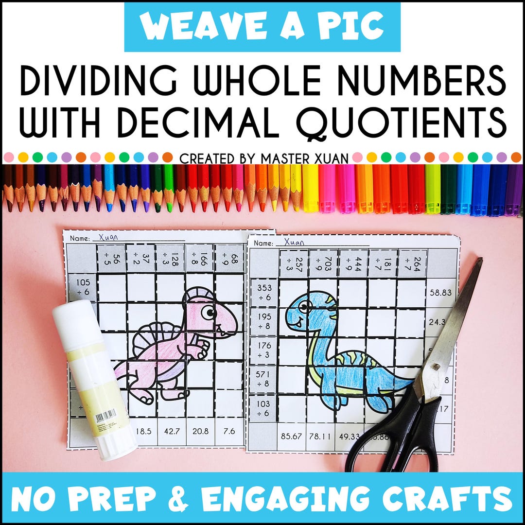 Dinosaur Craft Printables Paper Weave Crafts for Divide Whole Numbers ...