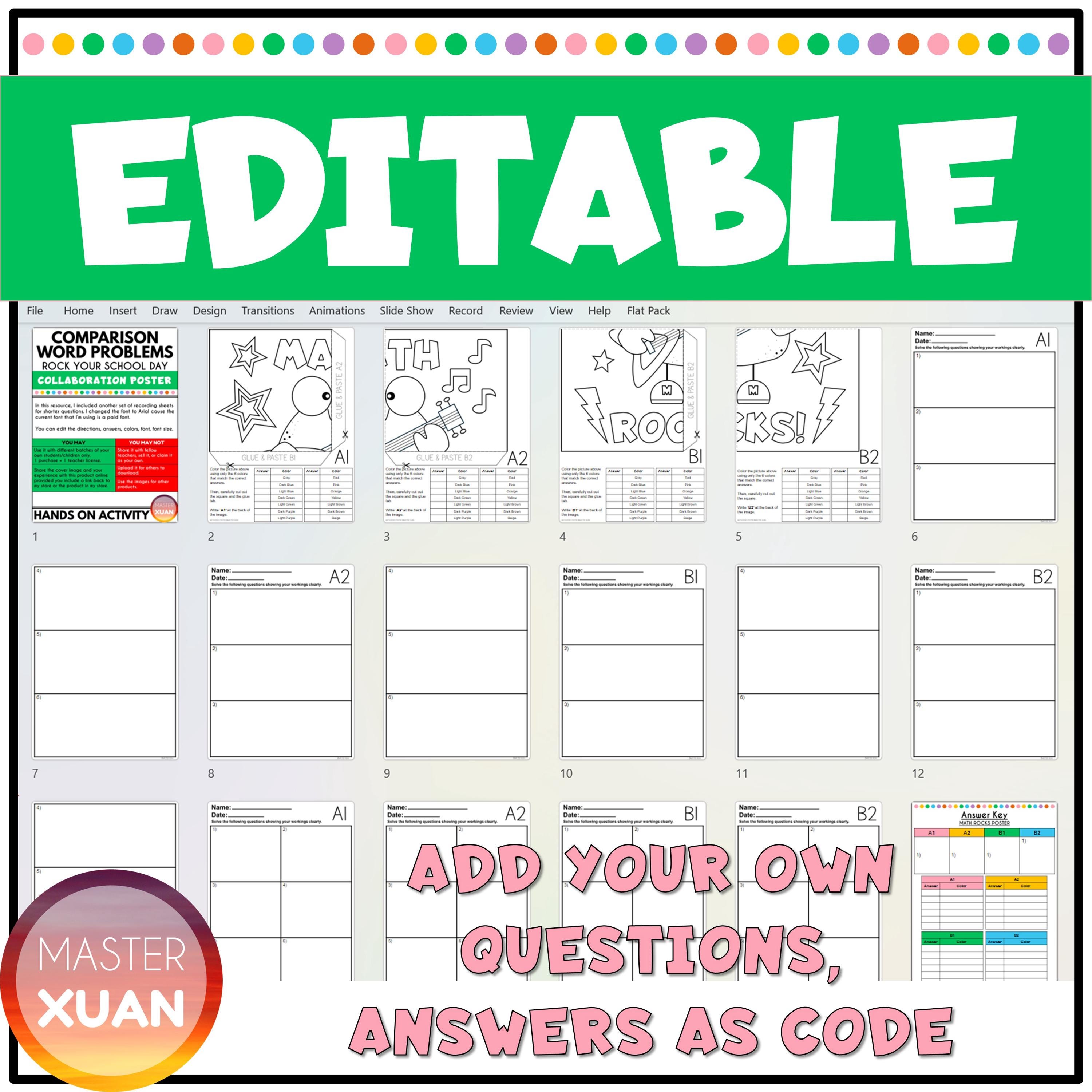 Collaboration Poster Color by Number Activity for Rock Your School Day ...