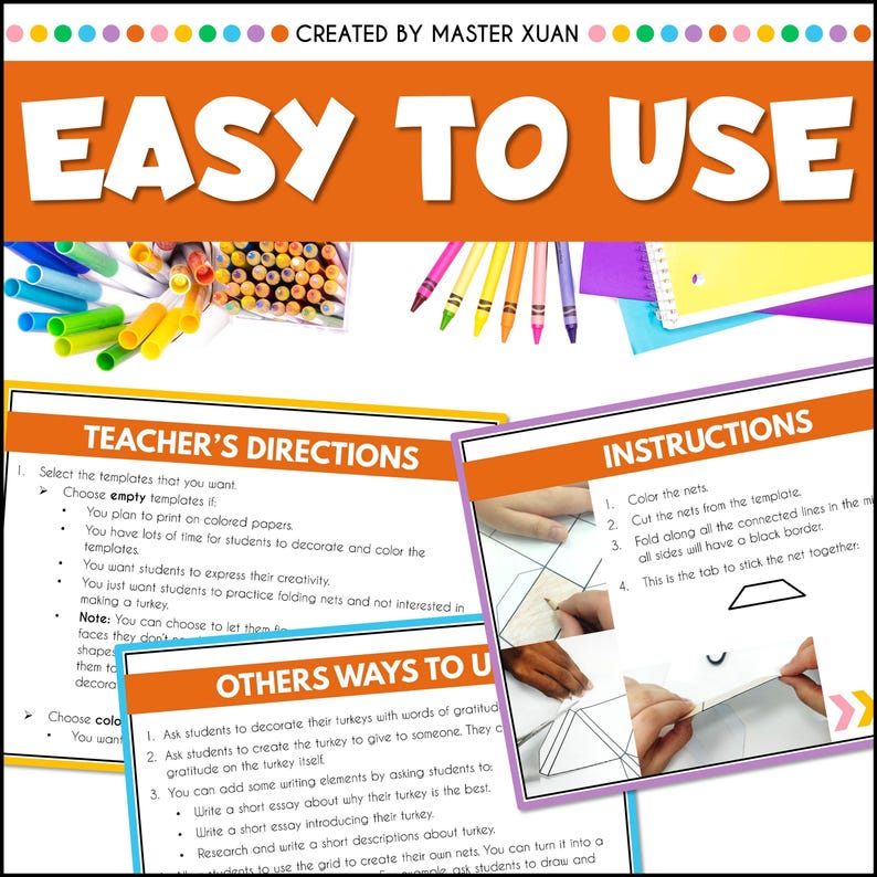 Turkey Paper Craft 3D Shapes for Kids Kid Printable Crafts Nets Surface ...