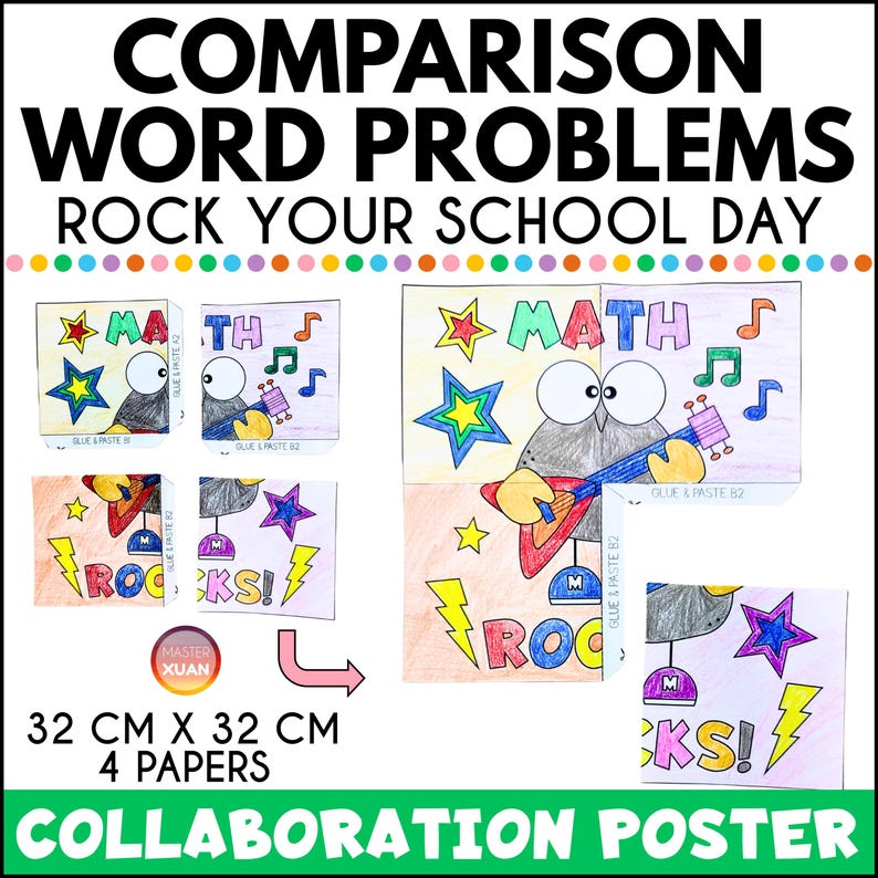 Collaboration Poster Color by Number Activity for Rock Your School Day ...
