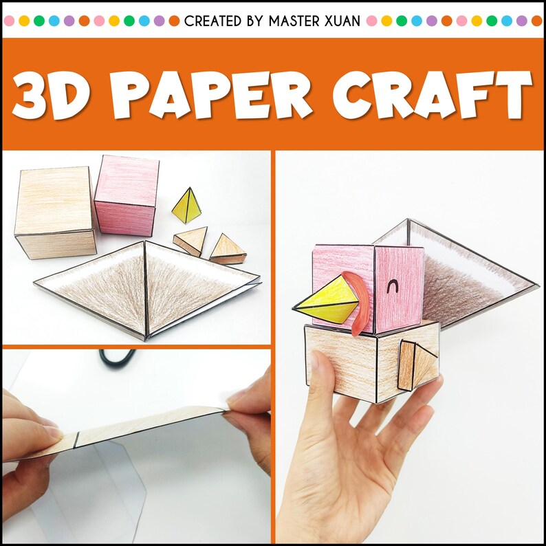 Turkey Paper Craft 3D Shapes for Kids Kid Printable Crafts Nets Surface ...