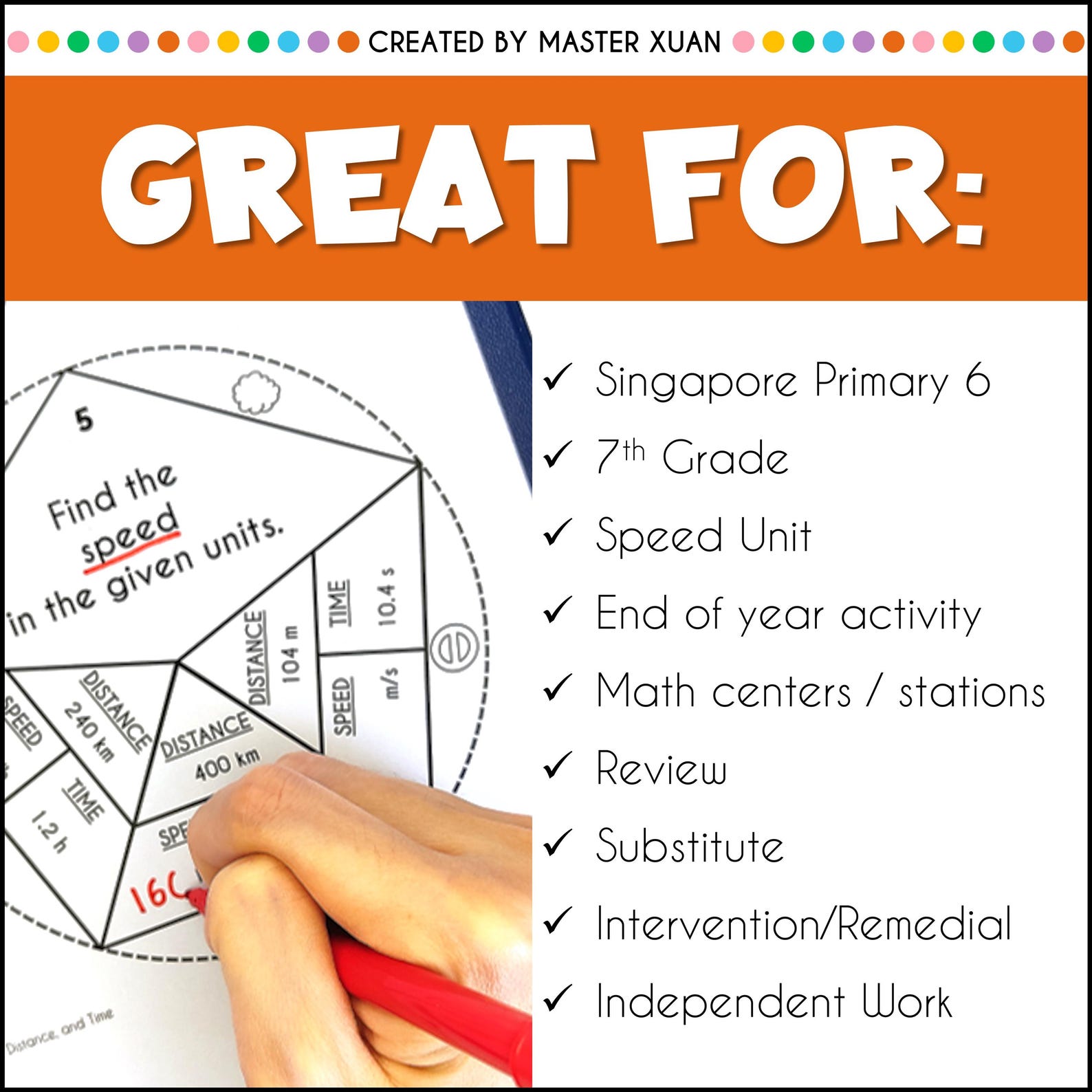 Speed Distance Time Triangle Formula Activity for 7th Grade Math ...