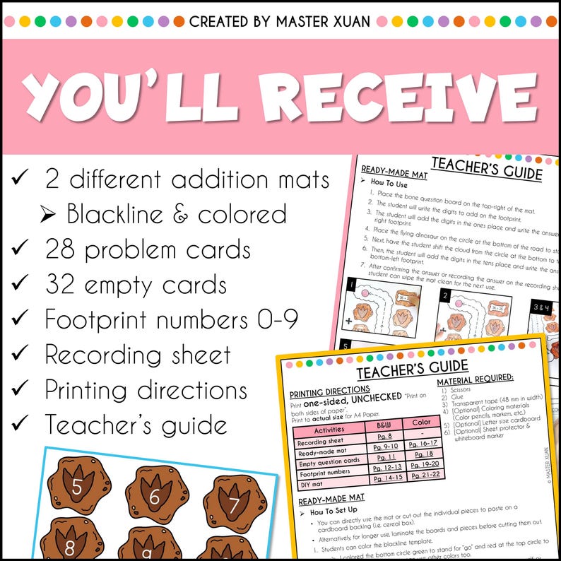 Double Digit Addition With Regrouping Mat 1st 2nd Grade Dinosaur Math ...