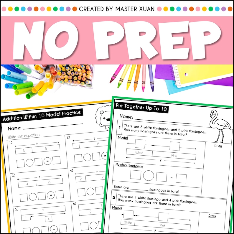 Addition and Subtraction Word Problems Within 100 Worksheet With Zoo ...