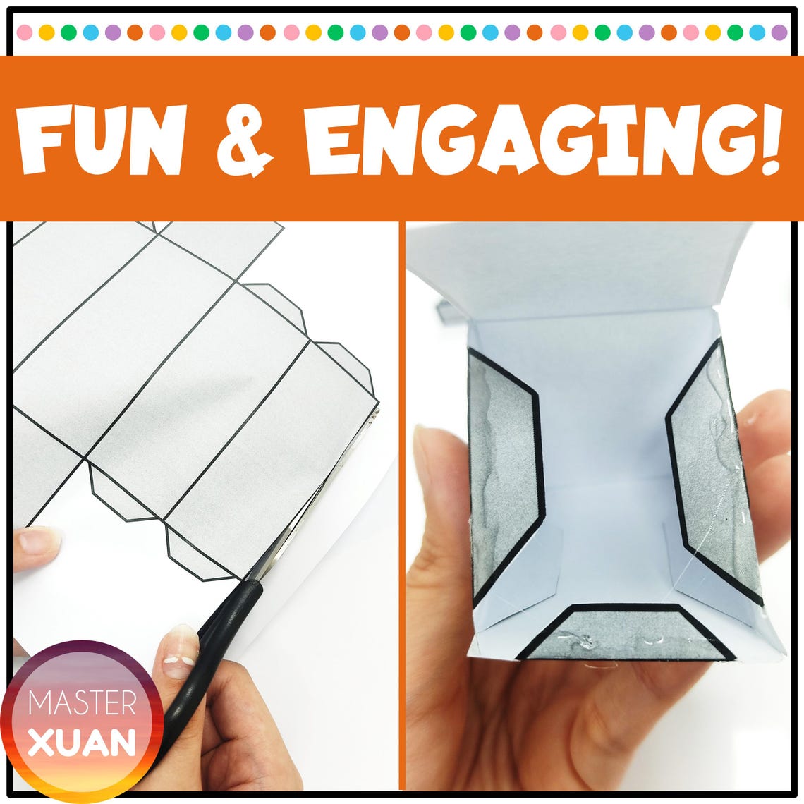 Shark Paper Craft 3D Shapes for Kids Kid Printable Crafts Nets Surface ...