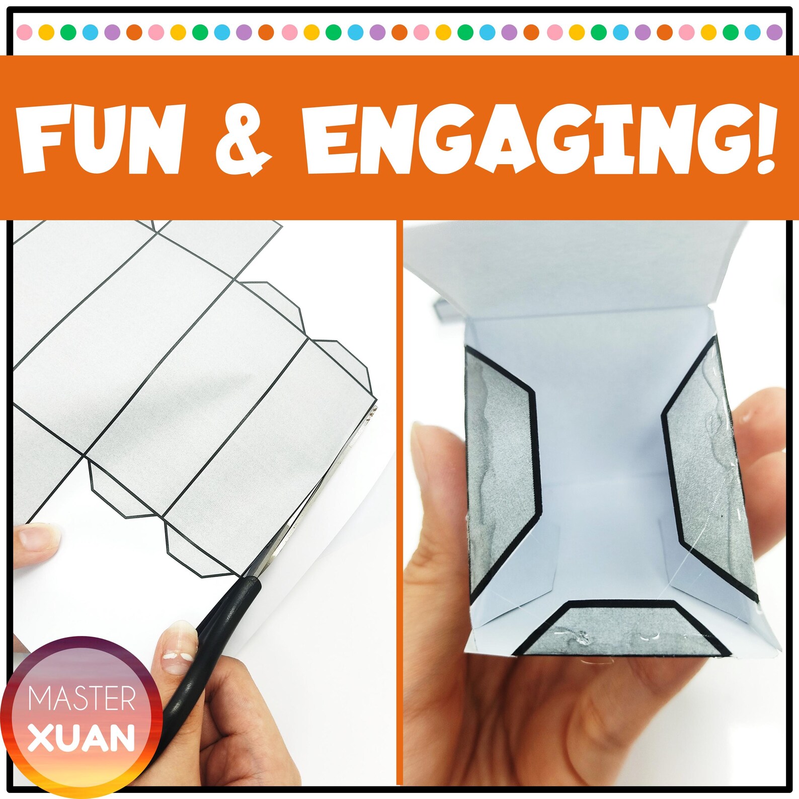 Shark Paper Craft 3D Shapes for Kids Kid Printable Crafts Nets Surface ...