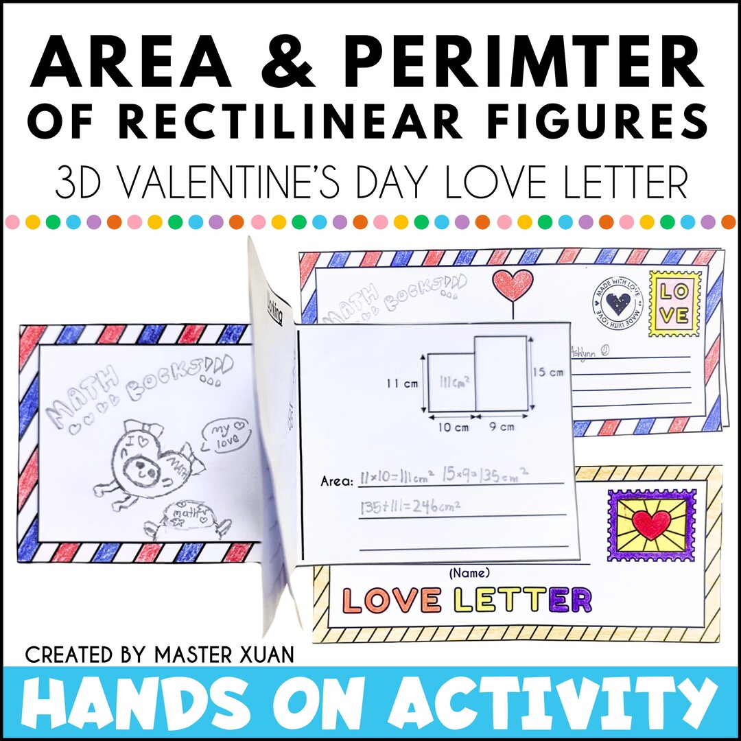 Area and Perimeter Worksheets for 3rd Grade Math Valentine's Day ...