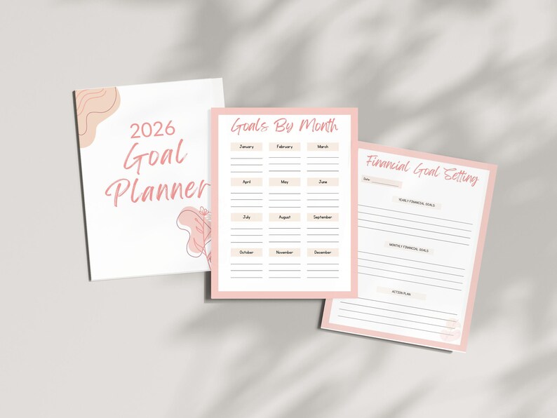 2026 Pink Boho Planner Printable for Her: Yearly Monthly Weekly Daily ...