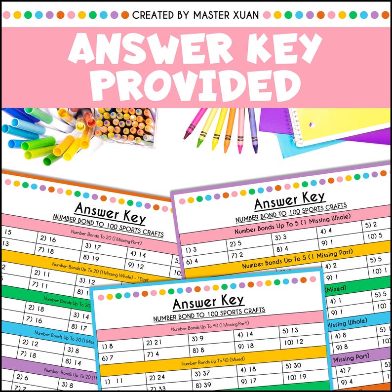 Number Bonds to 100 Sports Craft Printable Activities for First Grade ...