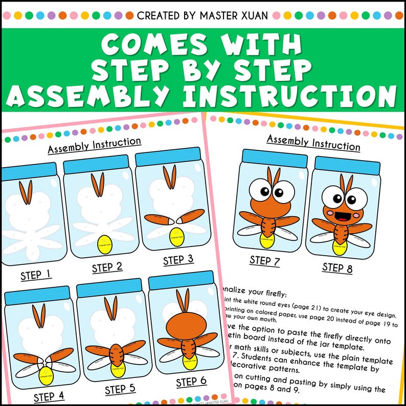 Spring Printable Firefly Crafts for Place Value Standard, Expanded and ...