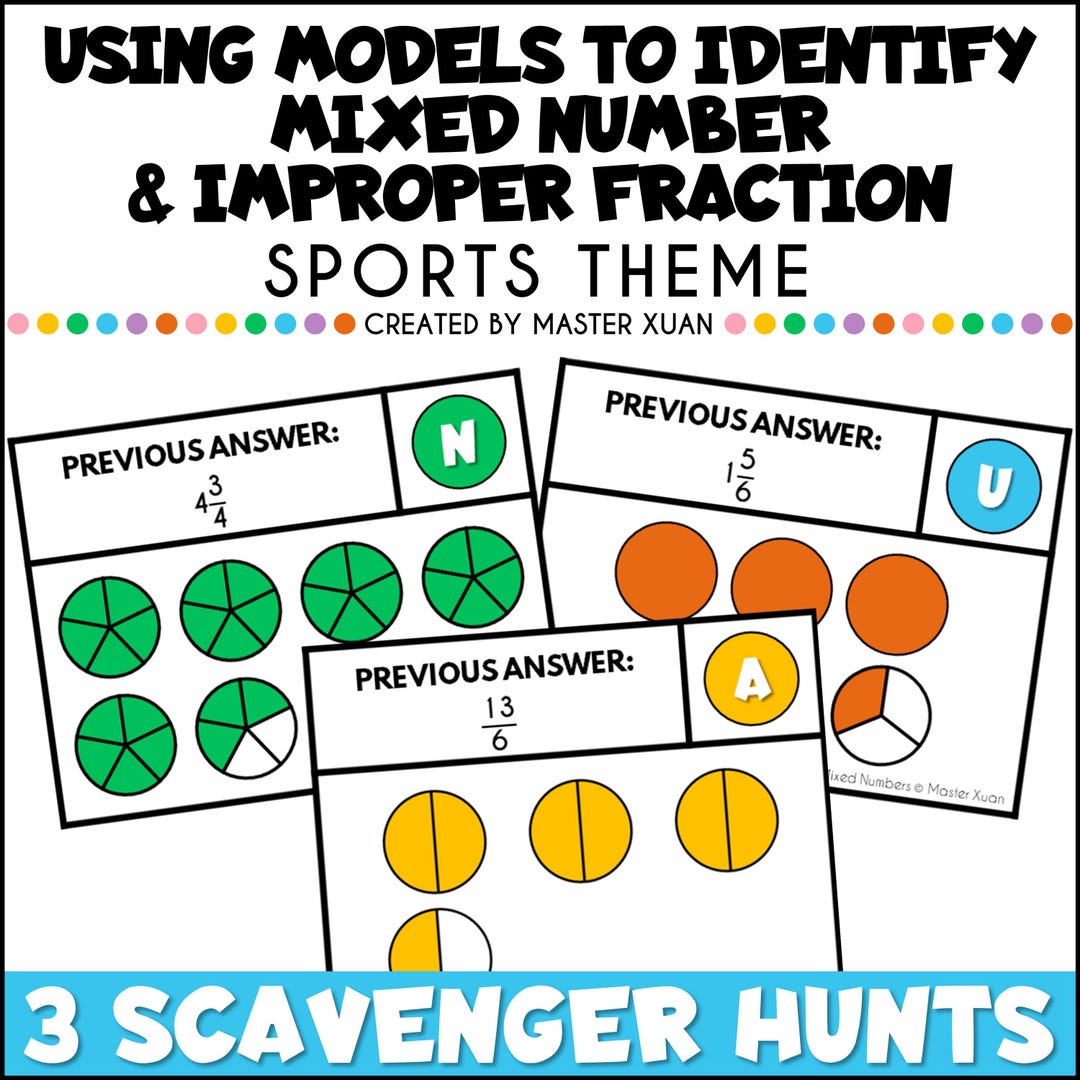 Mixed Number to Improper Fraction Worksheets for Fourth Grade Math ...