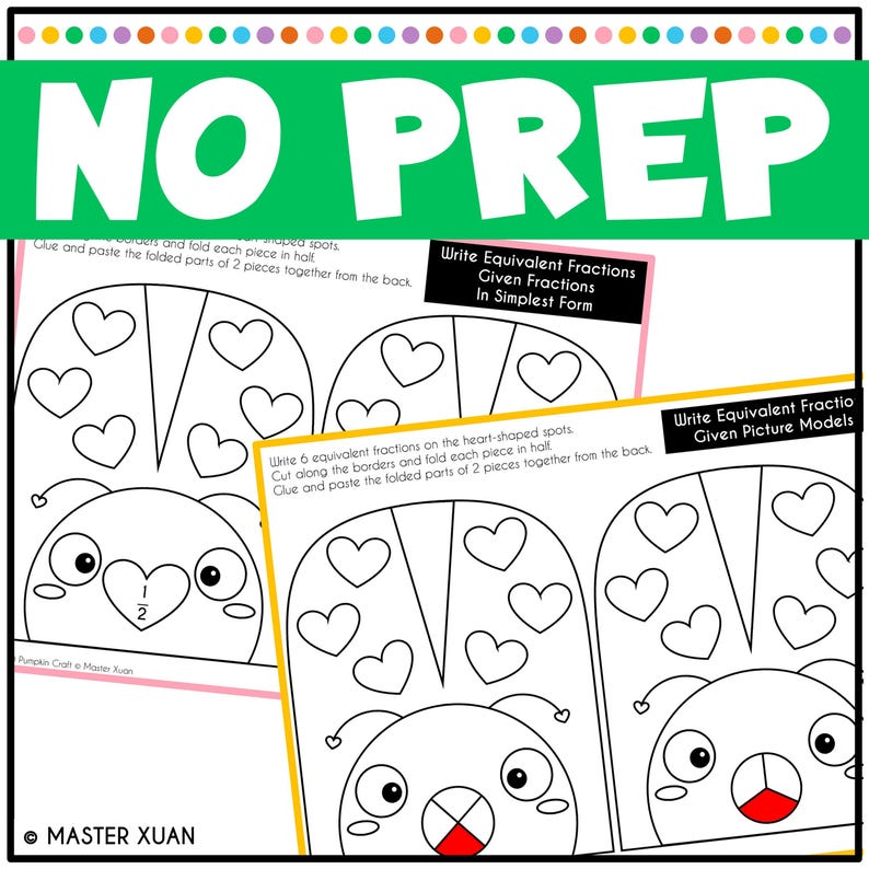 Valentine's Day Craft Math for Fourth Grade Fractions Ladybug Craft for ...