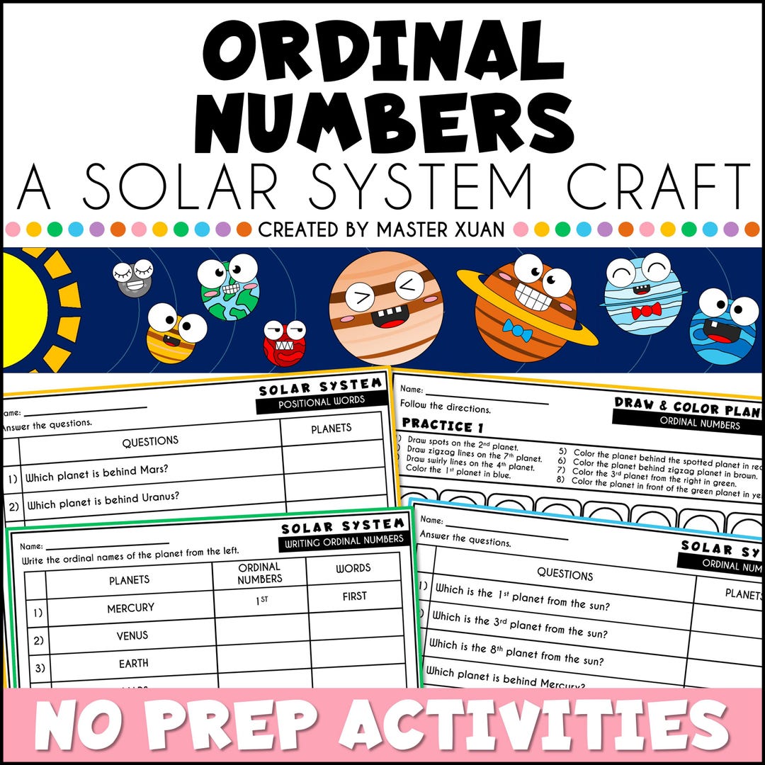 Ordinal Numbers Math Bulletin Board for First Grade Math Printables ...