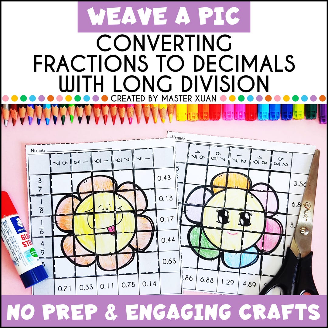 Convert Fractions to Decimals With Long Division Activity With Spring ...