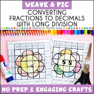 Convert Fractions to Decimals With Long Division Activity With Spring ...