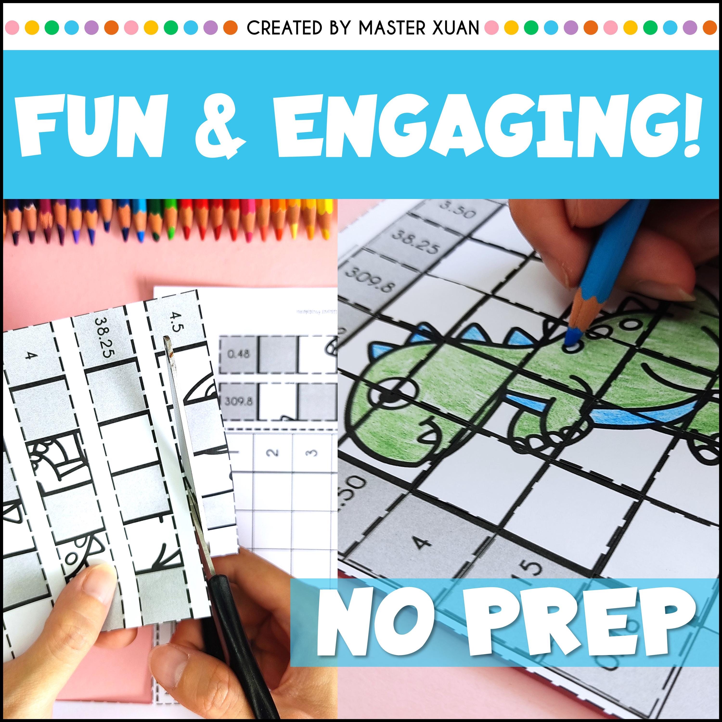 Dinosaur Craft Printables Paper Weave Crafts for Decimals Word Problems ...