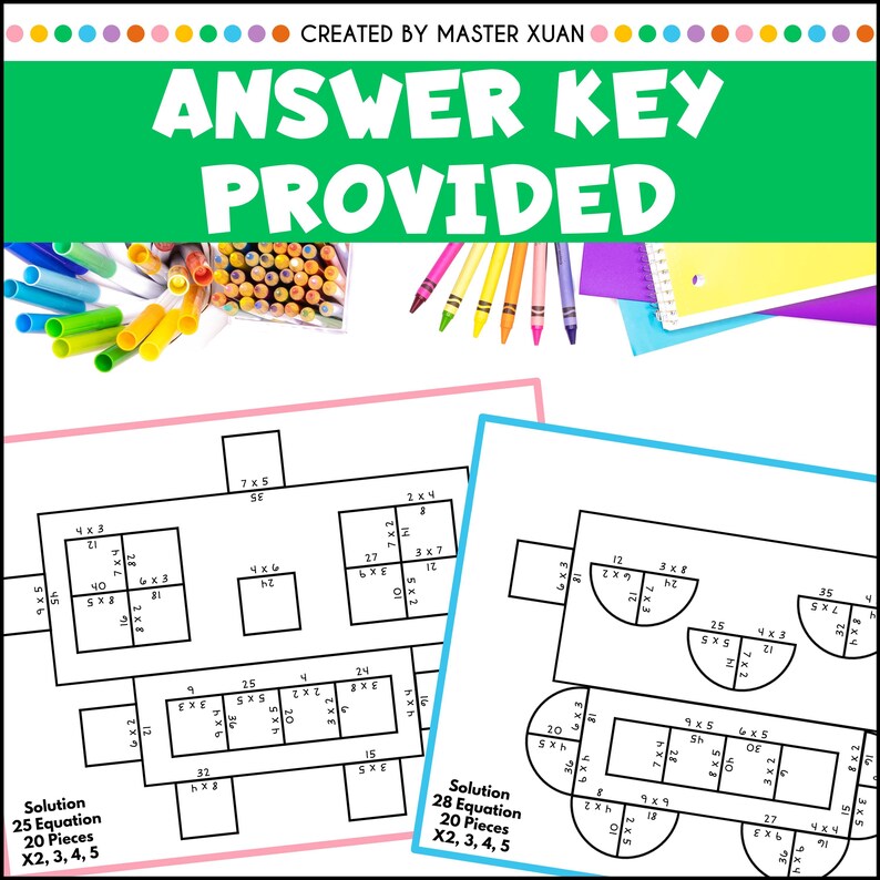 3rd Grade Math Facts Multiplication Printable Robot Jigsaw Puzzles ...