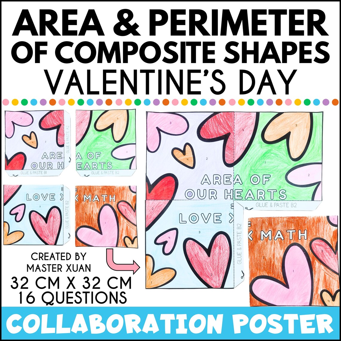 Area and Perimeter Worksheets for 3rd Grade Math Valentine's Day ...