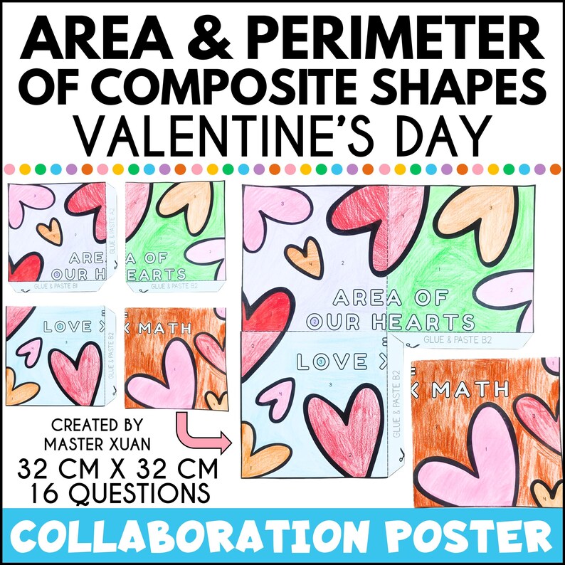 Area and Perimeter Worksheets for 3rd Grade Math Valentine's Day ...