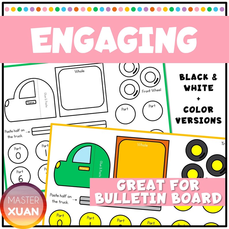 Number Bonds Kindergarten 1st Grade Math Craft Kids Activity Part Part ...