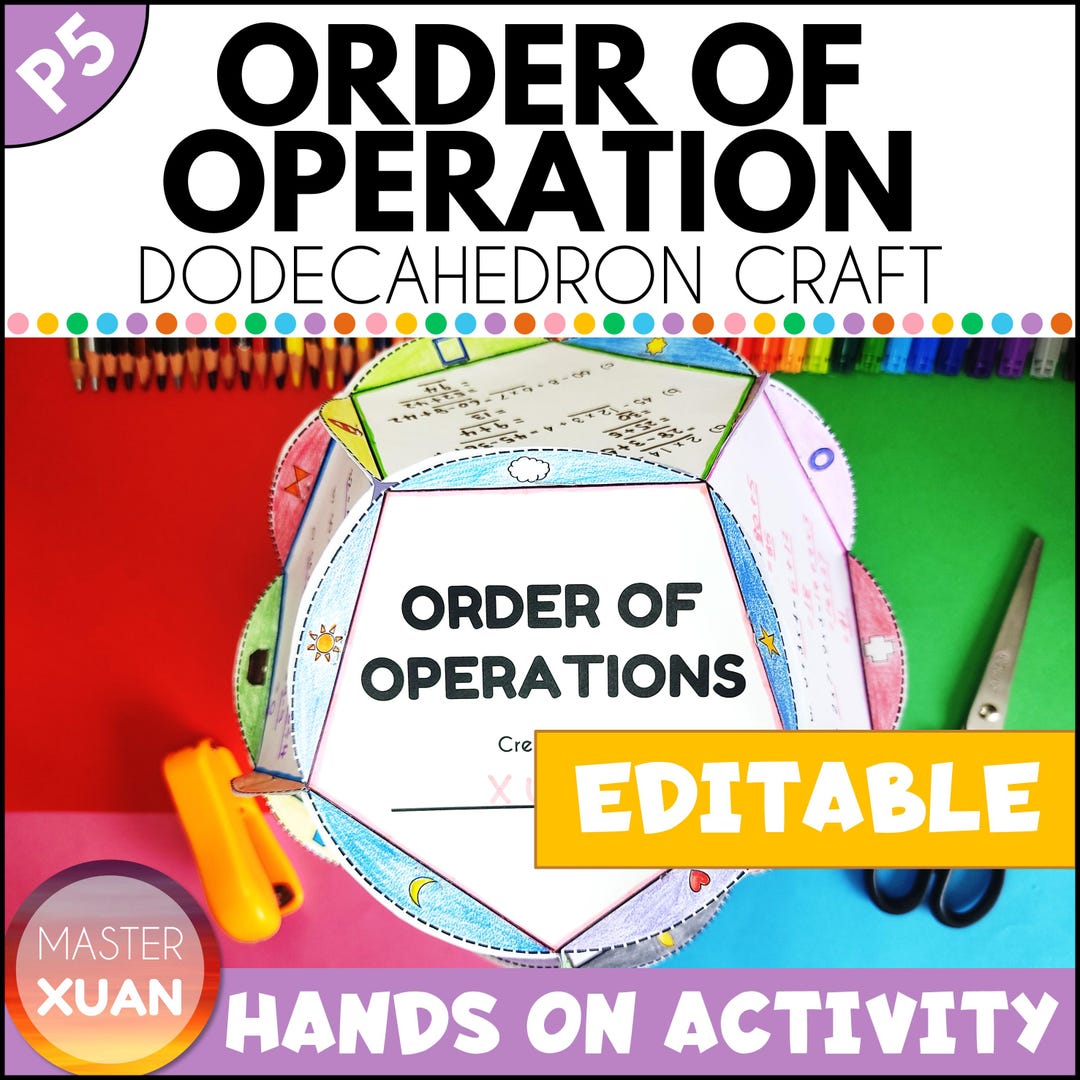 Order of Operations Hands on Activities for 5th Grade Math Worksheets ...