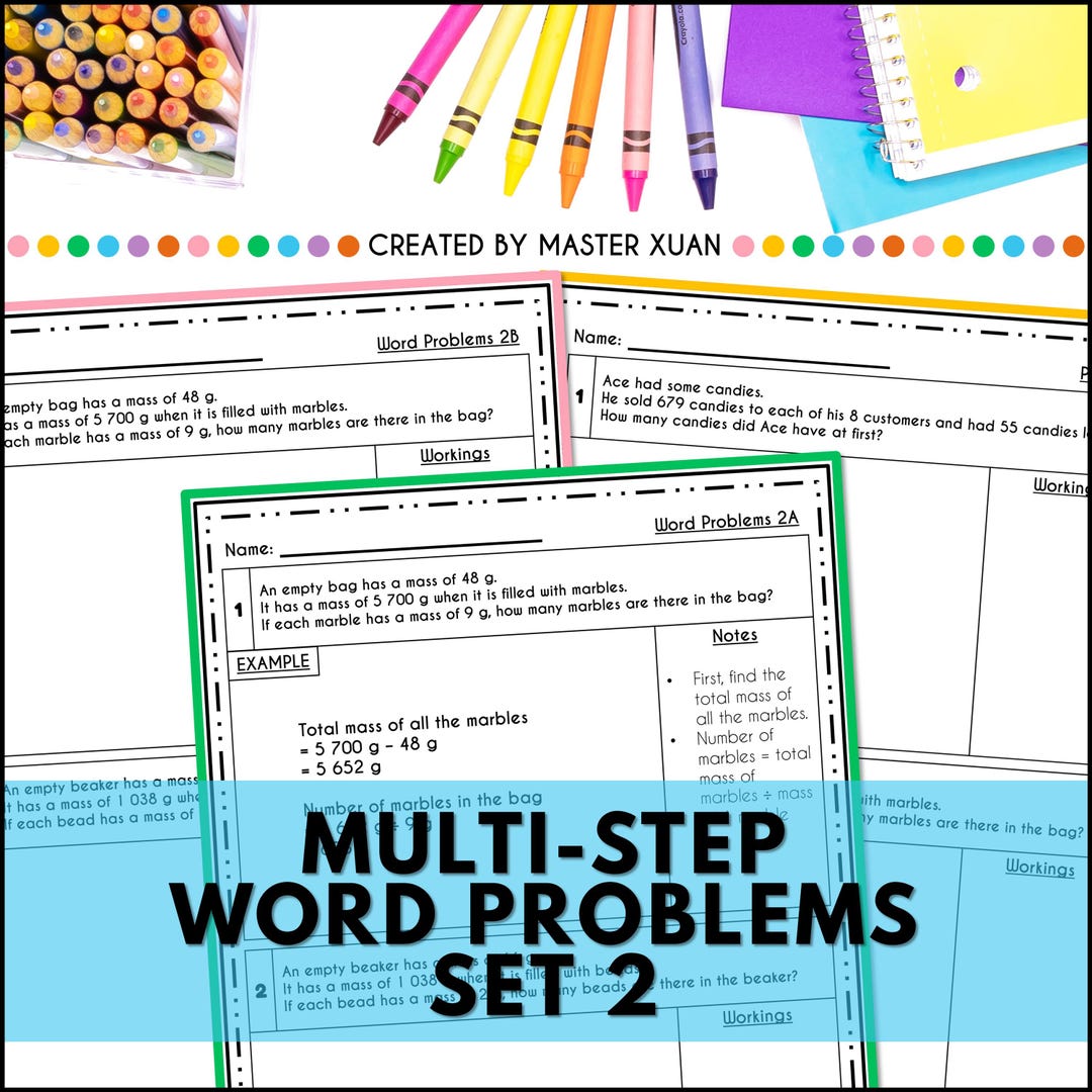 4th Grade Math Worksheets: Printable Multistep Word Problems Mixed ...