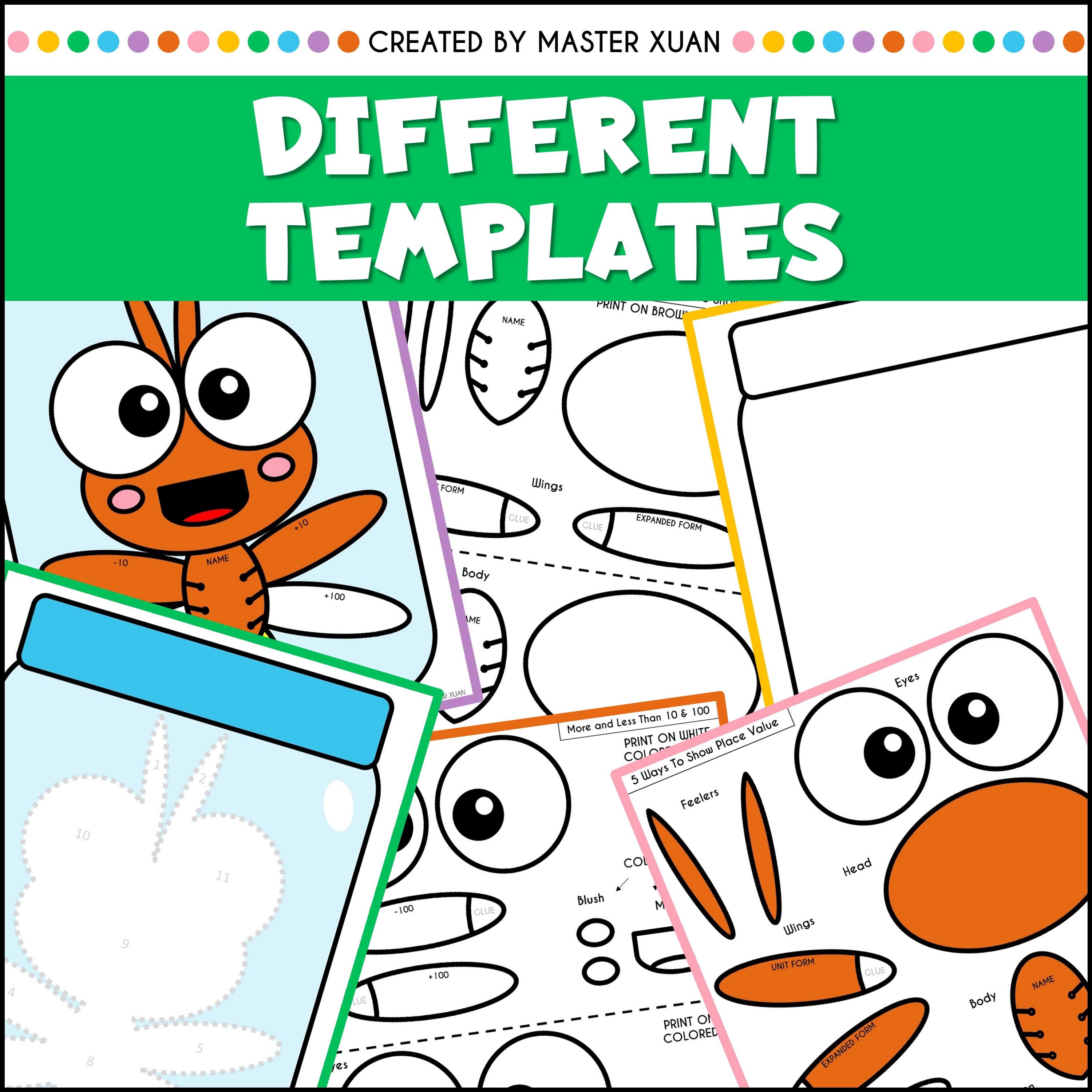 Spring Printable Firefly Crafts for Place Value Standard, Expanded and ...